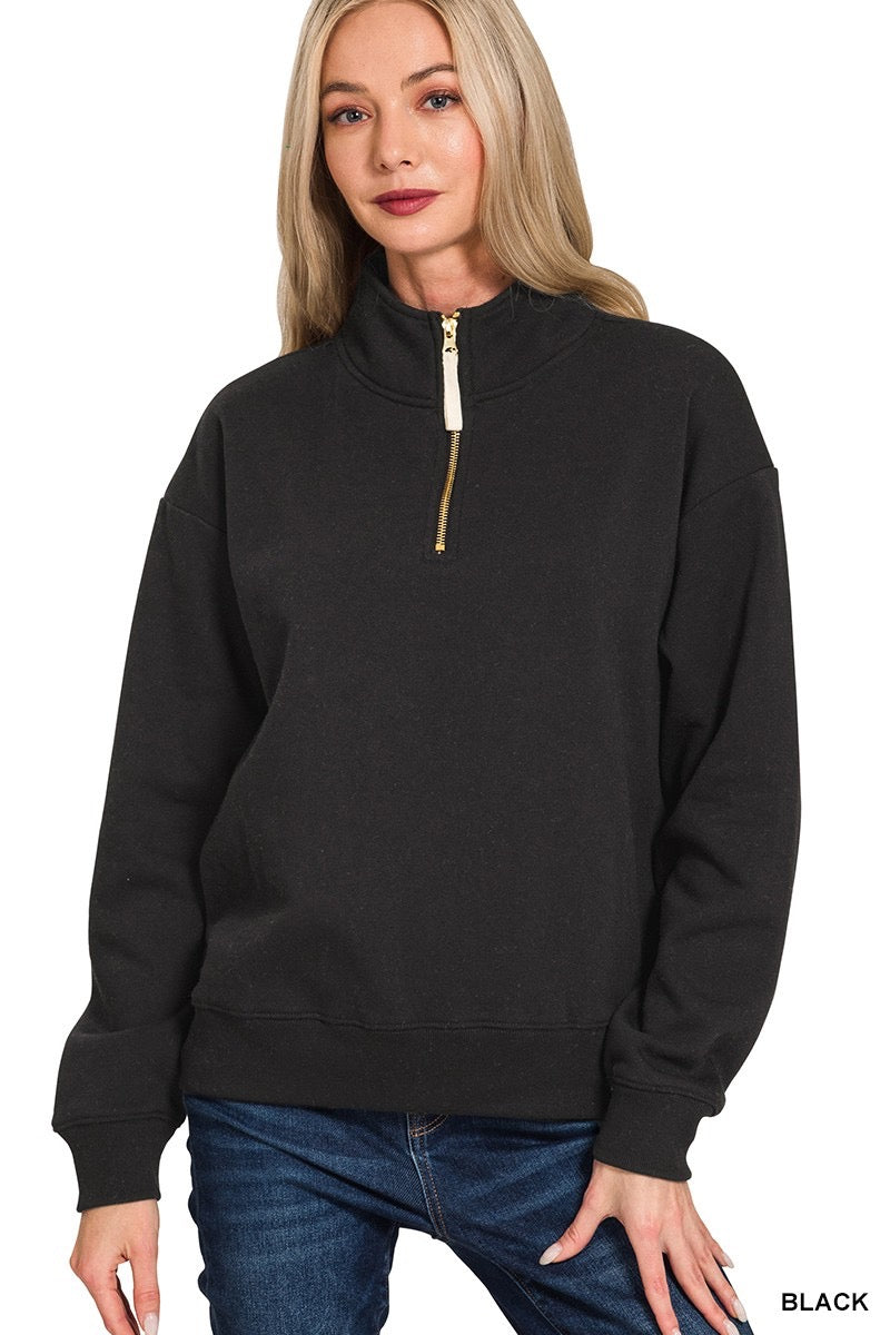 FLEECE HALF ZIP SWEATSHIRT – Kin and Kate